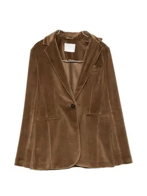 CIRCOLO 1901 Velvet Single-breasted Jacket - Brown