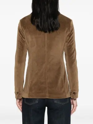 CIRCOLO 1901 Single-breasted Velvet Jacket - Brown