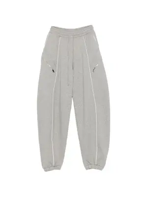 Attico Cotton Trousers With Drawstring And Zip Pockets - Grey