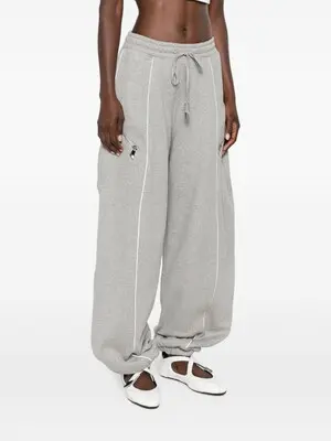 Attico Cotton Trousers With Drawstring And Zip Pockets - Grey