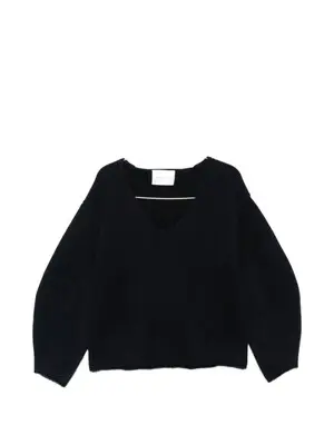 Soft Goat Cashmere V-necked Sweater - Blue