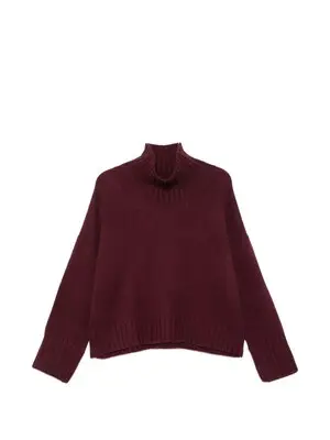 Soft Goat Cashmere Turtle-neck Sweater - Red