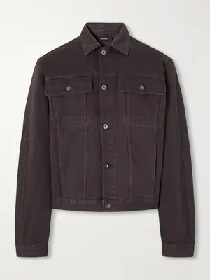 3sixteen Garment-dyed Cotton-twill Trucker Jacket - Brown