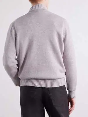 Inis Meáin Wool And Linen-blend Half-zip Sweater