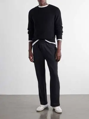Mr P. Straight-leg Striped Cotton-blend Jersey Sweatpants