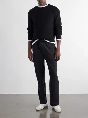 Mr P. Straight-leg Striped Cotton-blend Jersey Sweatpants