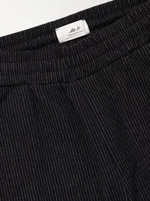 Mr P. Straight-leg Striped Cotton-blend Jersey Sweatpants