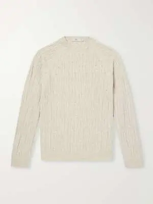 Inis Meáin Stranded Sailor Merino Wool And Cashmere-blend Sweater - Beige