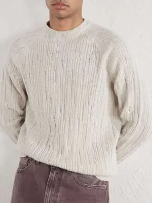 Inis Meáin Stranded Sailor Merino Wool And Cashmere-blend Sweater