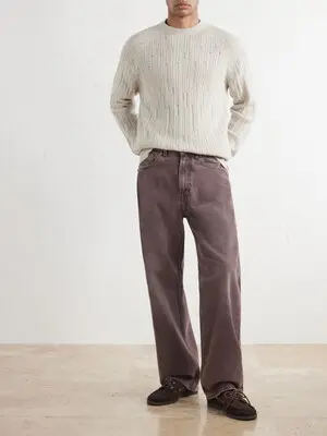 Inis Meáin Stranded Sailor Merino Wool And Cashmere Blend Sweater