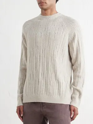 Inis Meáin Stranded Sailor Merino Wool And Cashmere Blend Sweater
