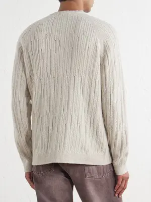 Inis Meáin Stranded Sailor Merino Wool And Cashmere Blend Sweater