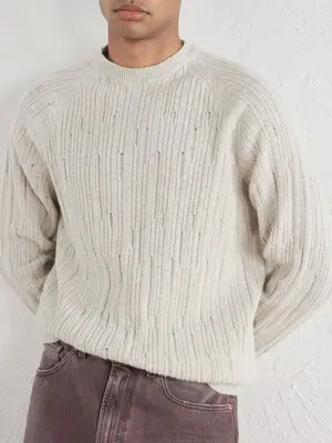 Inis Meáin Stranded Sailor Merino Wool And Cashmere Blend Sweater
