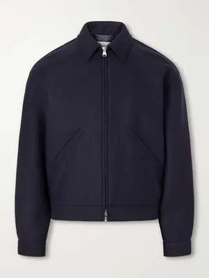 VALSTAR Brushed Virgin Wool-twill Bomber Jacket - Navy