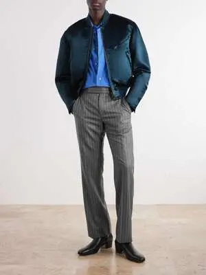 TOM FORD Straight-leg Pinstripe Wool-flannel Trousers