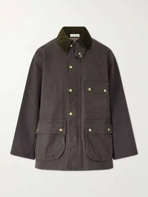 A.PRESSE Corduroy-trimmed Cotton-blend Jacket - Green