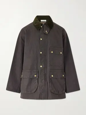 A.PRESSE Corduroy-trimmed Cotton-blend Jacket - Green