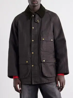 A.PRESSE Corduroy-trimmed Cotton-blend Jacket
