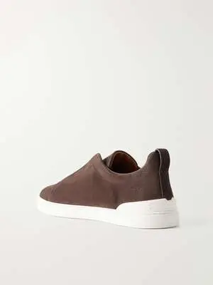 Zegna Triple Stitch™ Suede Slip-on Sneakers