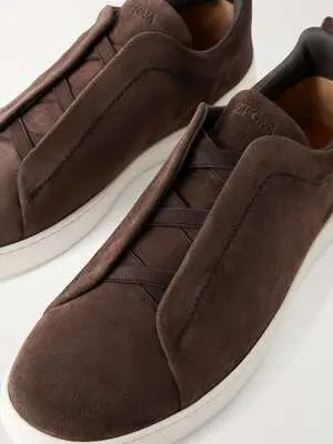 Zegna Triple Stitch™ Suede Slip-on Sneakers