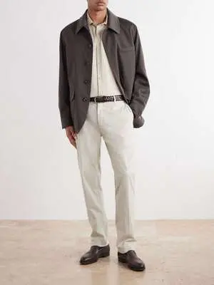 Brioni Straight-leg Stretch-cotton Gabardine Trousers