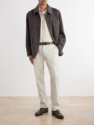 Brioni Straight-leg Stretch-cotton Gabardine Trousers