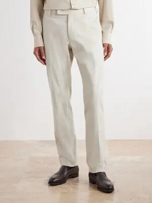 Brioni Straight-leg Stretch-cotton Gabardine Trousers