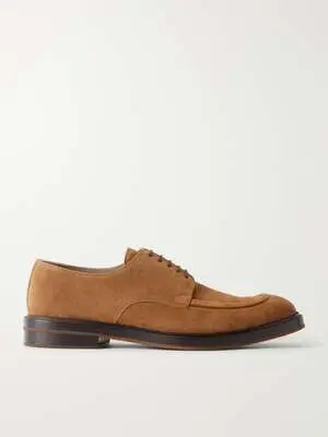 Manolo Blahnik Newbury Suede Derby Shoes - Beige