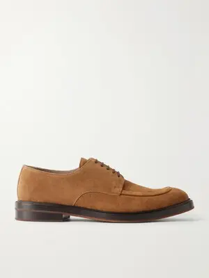 Manolo Blahnik Suede Derby Shoes - Neutrals
