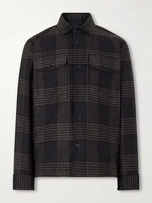 Rag & Bone Austin Prince Of Wales Wool-blend Overshirt - Brown