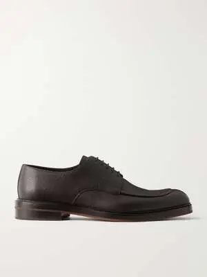 Manolo Blahnik Newbury Full-grained Leather Derby Shoes - Brown