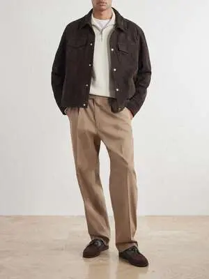 Nn07 Robin 10076 Straight-leg Organic Stretch-cotton Dobby Trousers