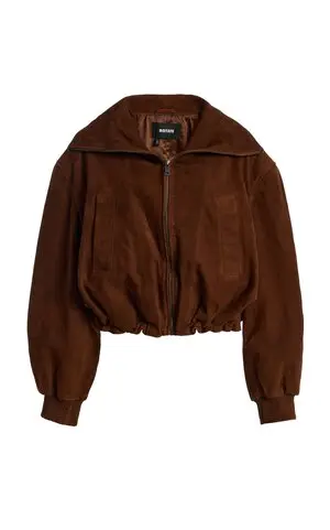 ROTATE BY BIRGER CHRISTENSEN Suede Bomber Jacket