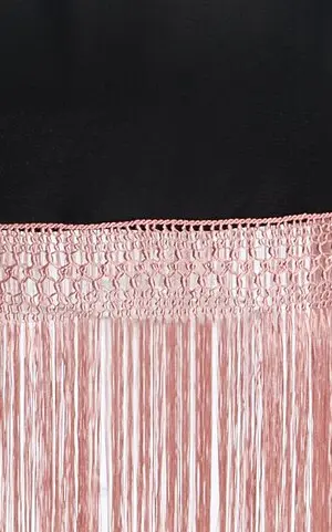 Alejandra Alonso Rojas Crepe Midi Dress With Dusty Pink Fringe