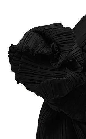 Bottega Veneta Plisse Satin Midi Dress