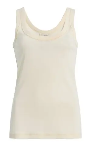 LEMAIRE Ribbed Cotton Tank Top - White