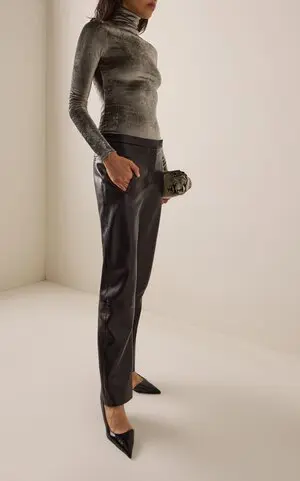 LEMAIRE High-neck Metallic Velvet Top