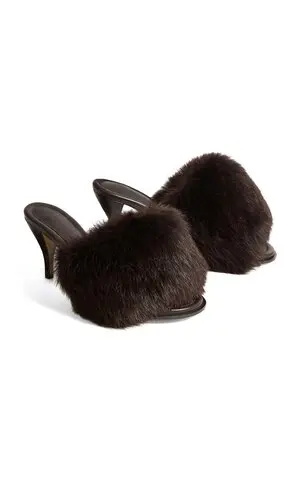 Bottega Veneta Cherry Shearling Mules