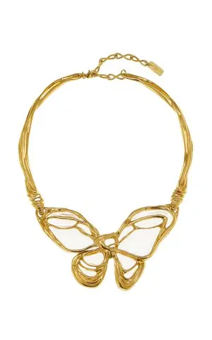 Chloé Butterfly Resin And Brass Necklace