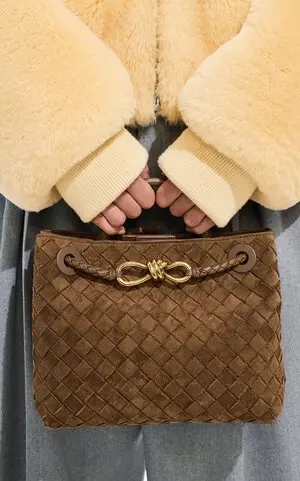 Bottega Veneta Andiamo Intrecciato Suede Bag