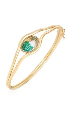 Moritz Glik 18k Yellow Gold Rastro Bracelet Petite Emerald