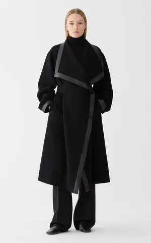 Lafayette 148 New York Belted Cashmere A-line Coat