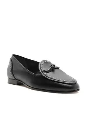 ALEXANDRE BIRMAN Slim Clarita Topstitch Leather Loafers