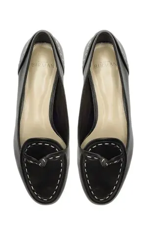 ALEXANDRE BIRMAN Slim Clarita Topstitch Leather Loafers