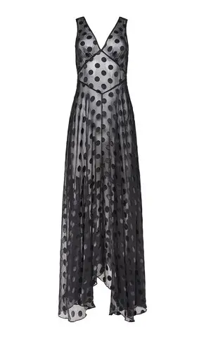 FLEUR DU MAL Silk Dot Gown