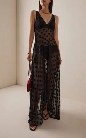 FLEUR DU MAL Silk Dot Gown