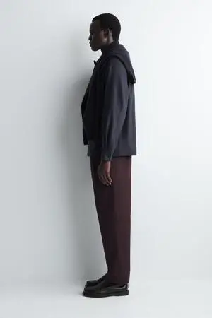 Cos Cropped Cotton Relaxed-fit Straight-leg Pants