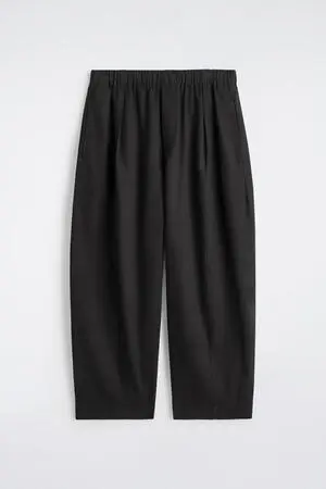 Cos Cotton Cropped Relaxed-fit Barrel-leg Pants