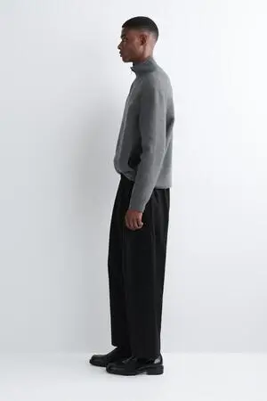 Cos Cotton Cropped Relaxed-fit Barrel-leg Pants