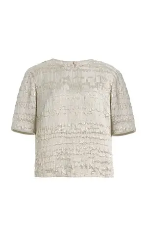 Partow Dina Silk-blend Jacquard Top